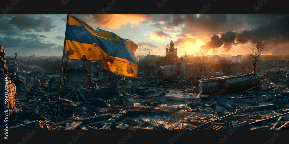 Foto de Stock Ukrainian tragedy, peace crisis and sad geopolitical ...