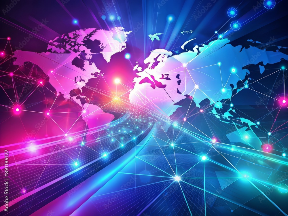 Vibrant pink and blue abstract background illustration of innovative ...