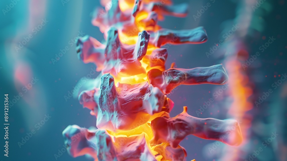Diagram showing pain in the spinal column due to vertebral fractures ...