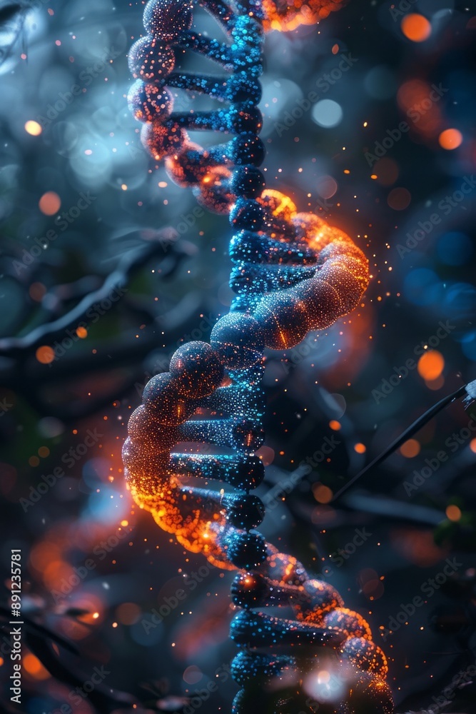 Foto de Stock Estructura de la doble hélice de ADN. Interior del cuerpo ...