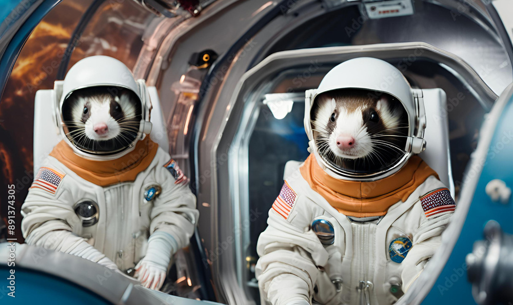 Astronaut Ferret: Ferrets in space suits with visors and glasses ...