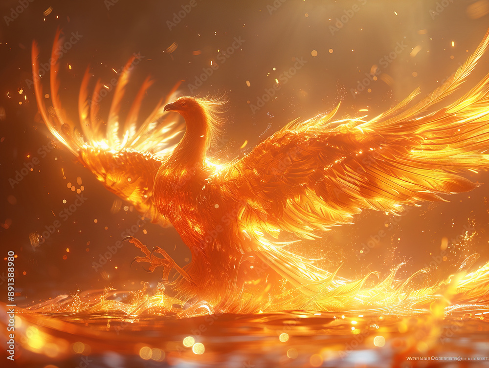 Phoenix bird fire fantasy firebird abstract magic 3D eagle animal ...
