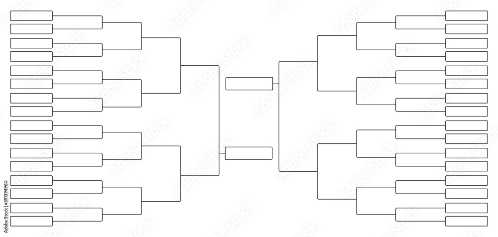 เวกเตอร์ Stock 64 team tournament bracket template | Adobe Stock