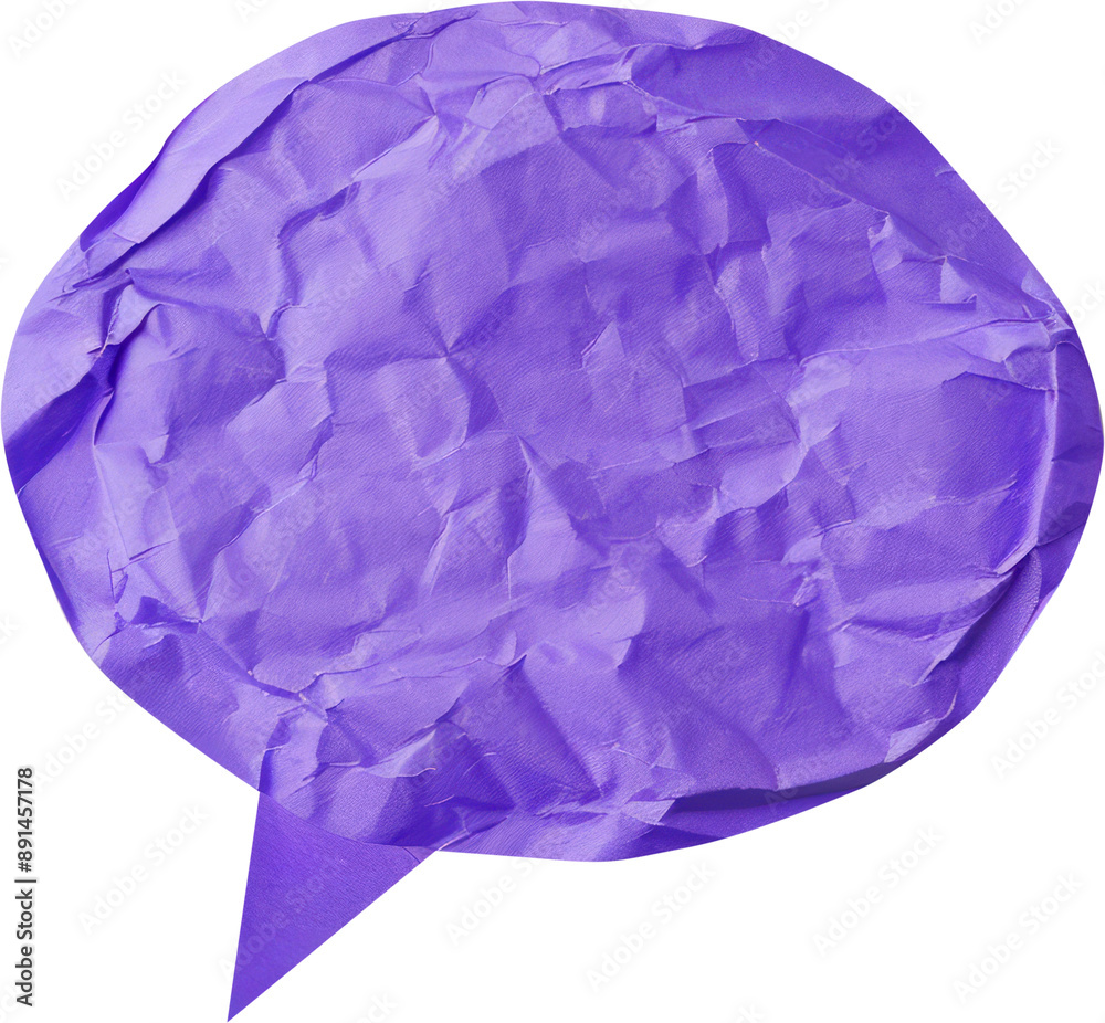 Speech bubble on transparent background. Speech bubble from crumpled ...