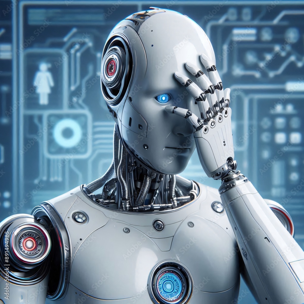 ai robot gesture facepalm artificial intelligence frustration ...