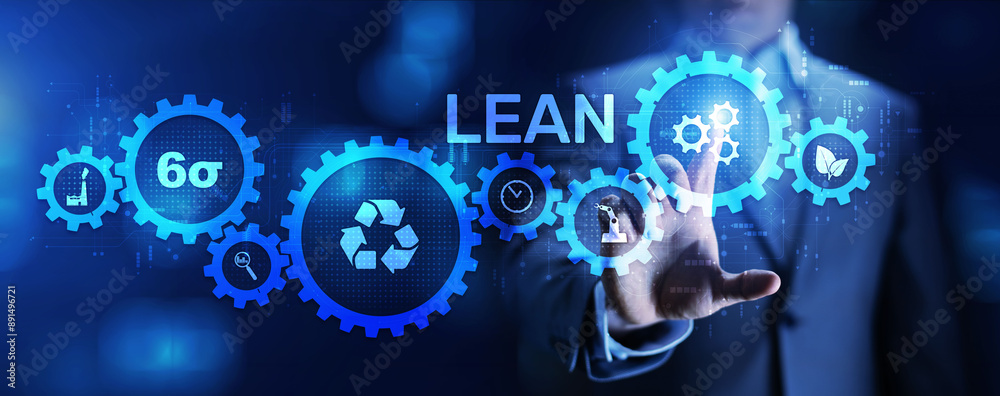 Lean manufacturing and software development methodology concept on ...