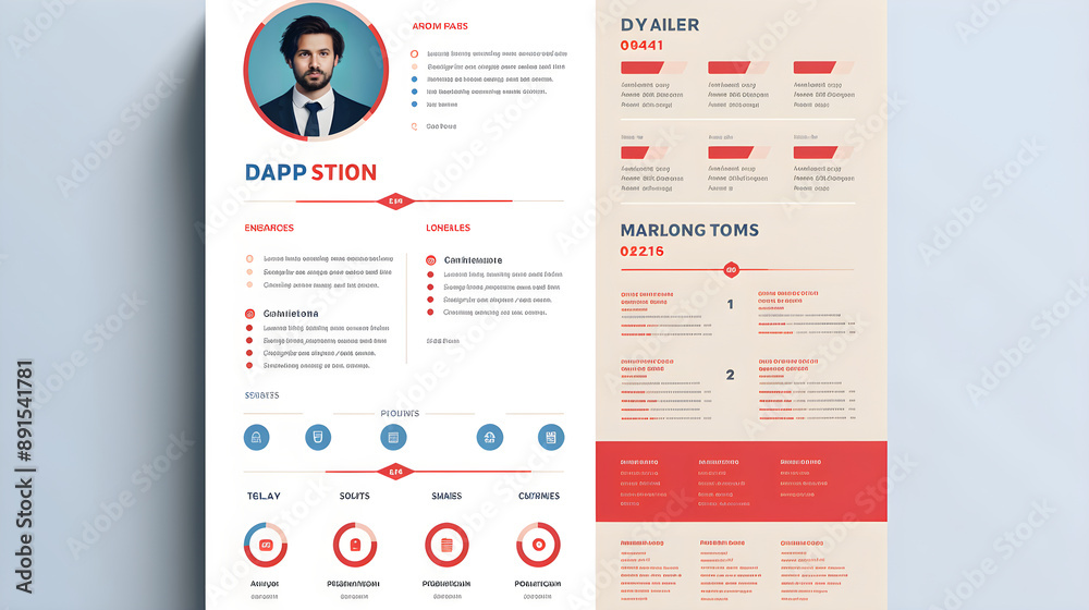 Modern CV Template with an Emphasis on Visual Elements and Structured ...