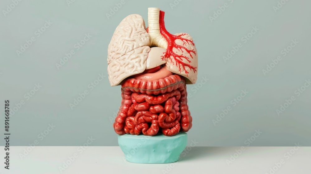 Detailed anatomical model showcasing the intricate structure and ...