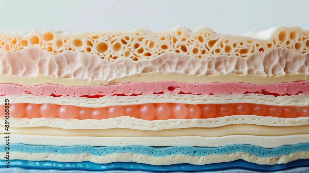Detailed cross section model showcasing the skin s epidermis dermis and ...