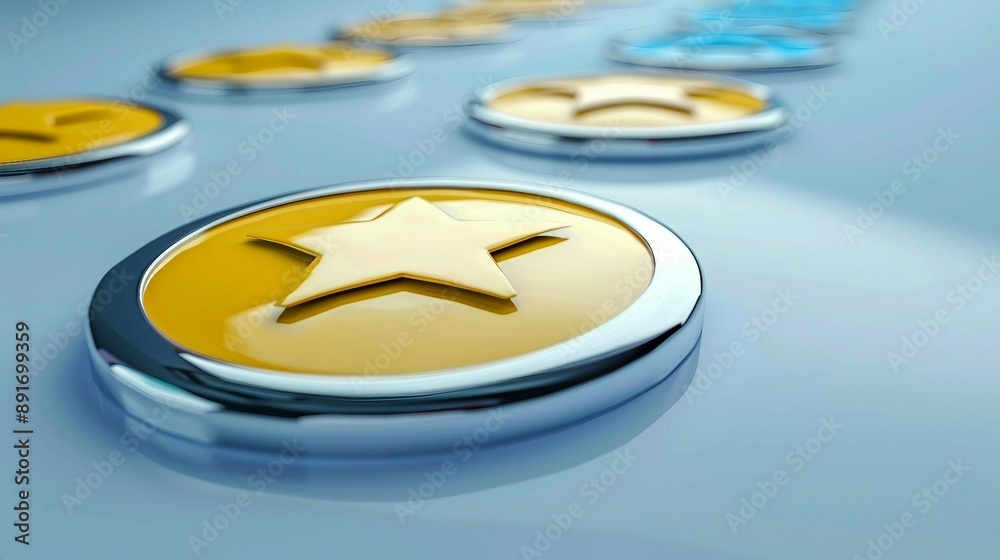Foto de Stock Online Healthcare Rating System - Virtual Panel Button ...