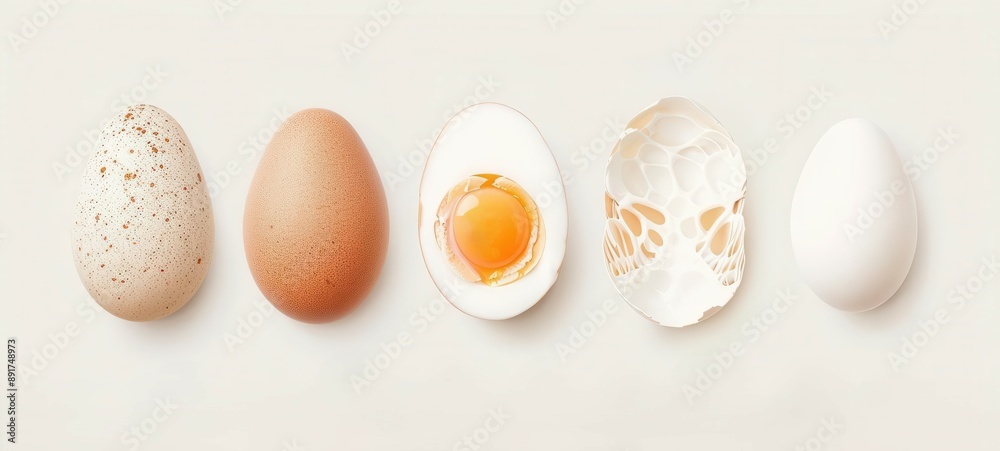 Educational poster showing the internal parts of a chicken egg ...