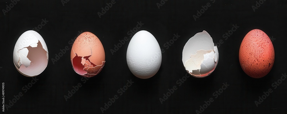 Time-lapse sequence of a chicken egg hatching, step-by-step progression ...
