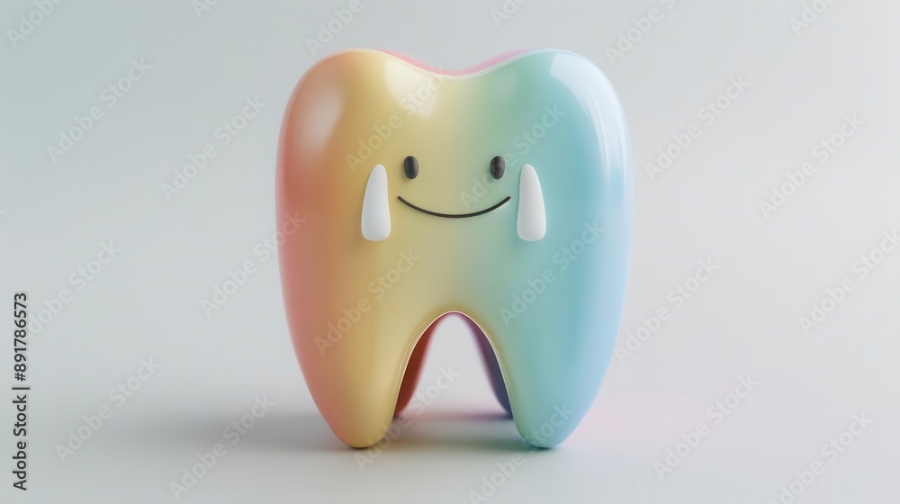 Adorable clay tooth full body colorful color 3D clay icon, Blender 3D ...