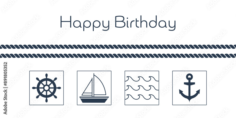 Happy Birthday - Schriftzug in englischer Sprache - Alles Gute zum ...