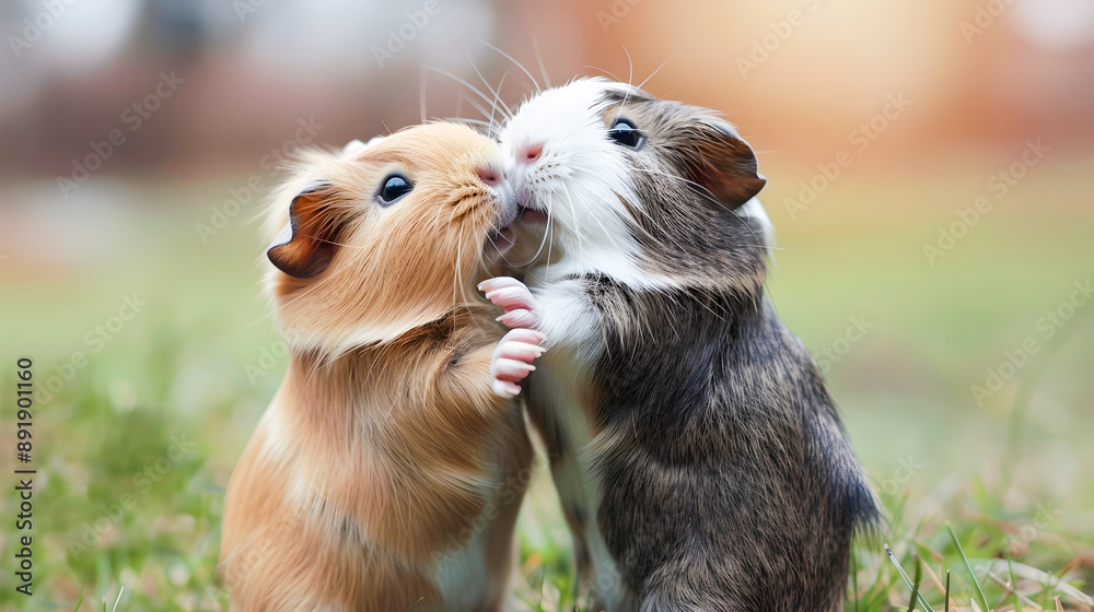 Two charming guinea pigs gracefully performing ballet dance moves ...