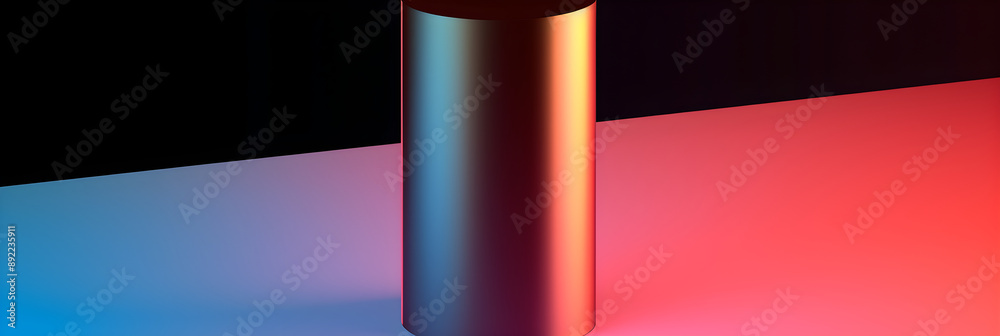Upright Metallic Cylinder with Realistic Details and Cast Shadow Stock ...