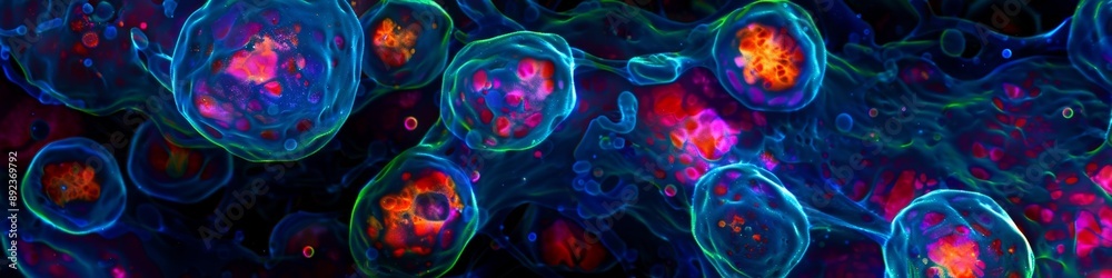 Abstract Visualization of Mammalian Cell Structure: Microscopic ...