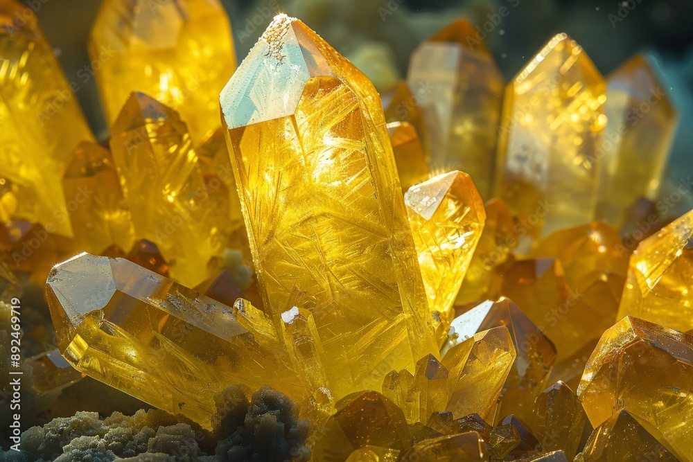 Vibrant Yellow Sulfur Crystals in High Resolution - Orthorhombic ...