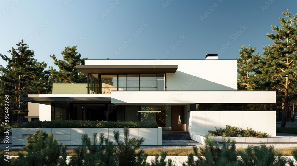 contemporary suburban house with an ultra-modern design, featuring ...