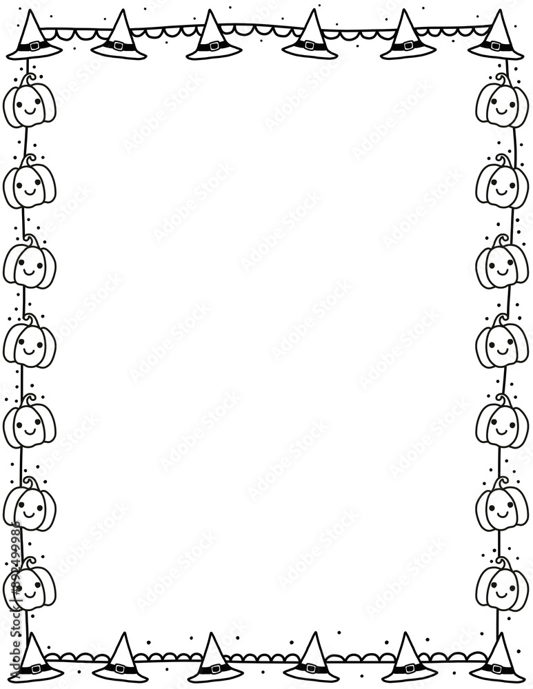 Hand Drawn Doodle Clip Art Page Border Frames. Halloween Frames ...