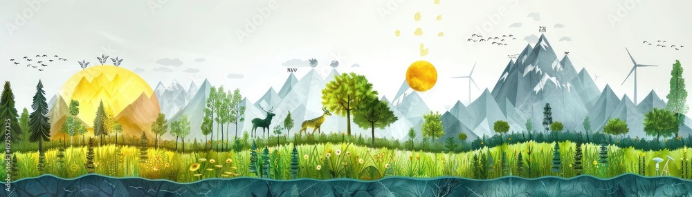 Infographic on the carbon cycle, illustrating the natural processes ...