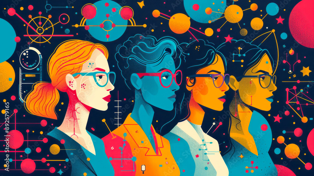 Vector illustration of women working in various professions, from ...