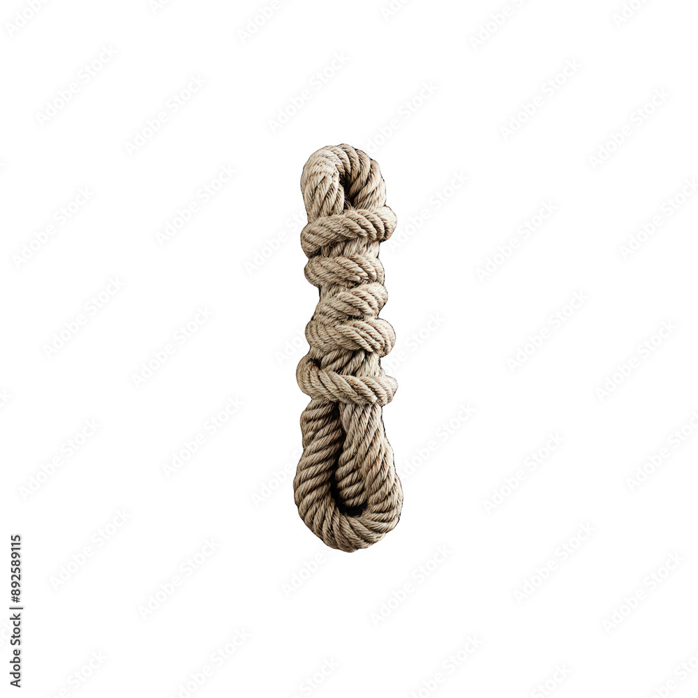 Letter I. Natural Rope and Cord Artstyle. typography font, alphabet abc ...