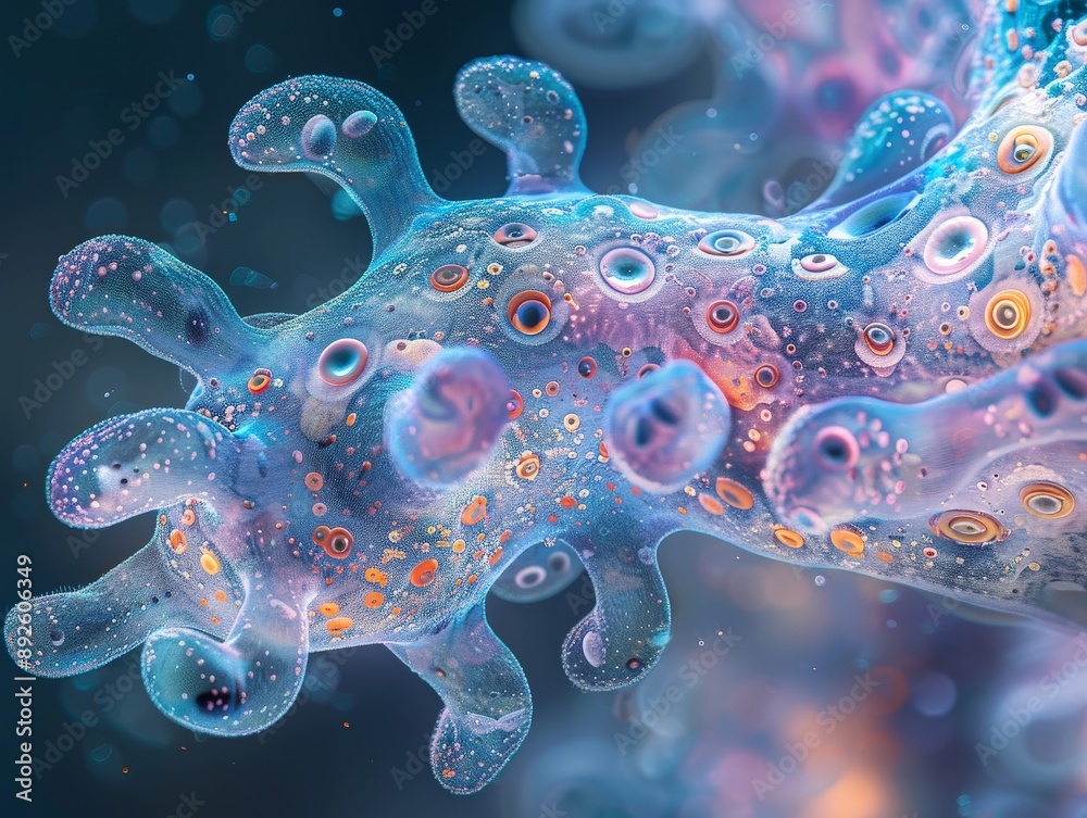 Microscopic Beauty: Detailed High-Resolution Image of a Single Amoeba ...