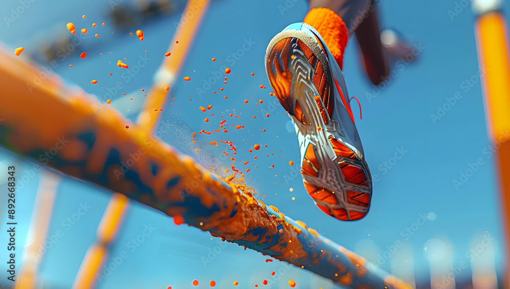 Elevated High Jump at the Olympics - Athlete Clearing the Bar with ...
