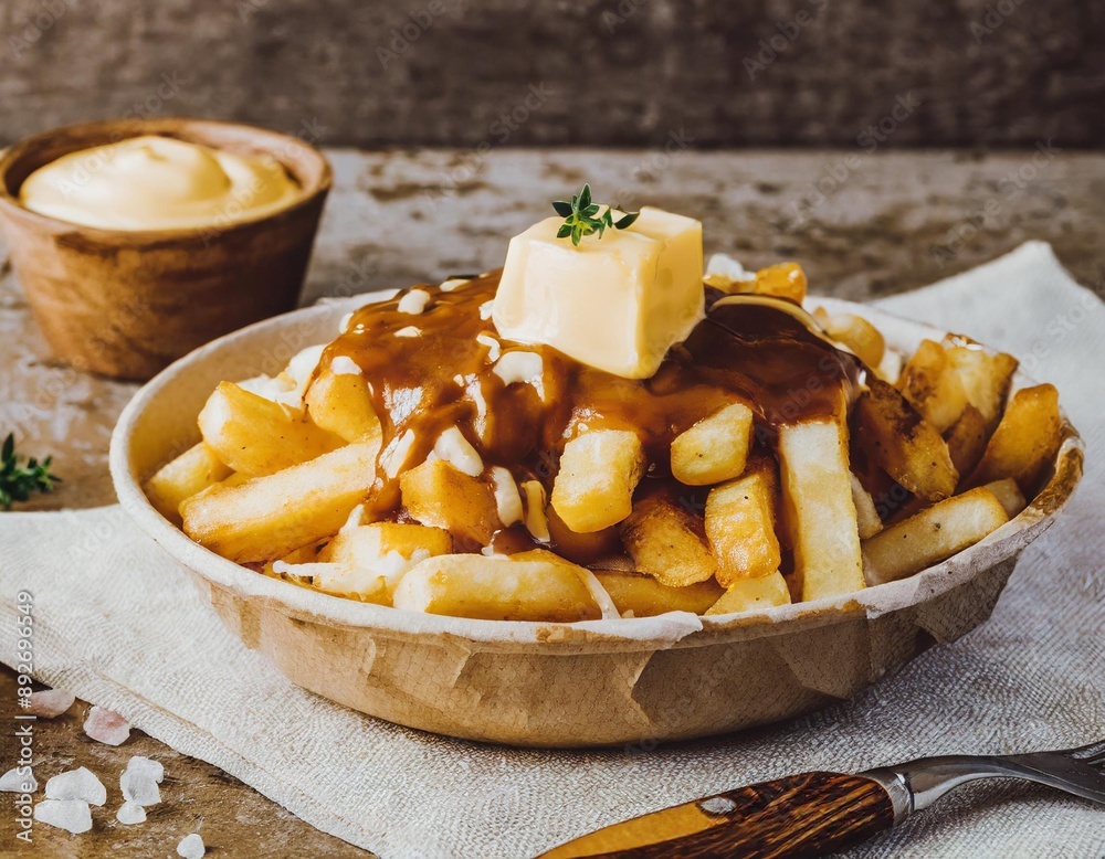Classic French Canadian poutine with french fries, gravy, and cheese ...