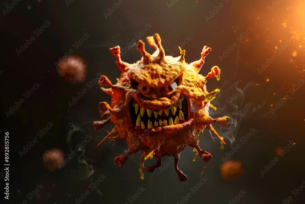 Vibrant hostility this singular virus stands looking deranged. Pathogen ...