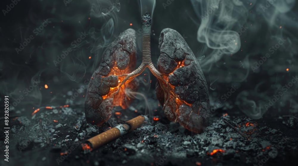 Up in Smoke A Haunting Depiction of Lung Decay and Cigarette Dangers ...