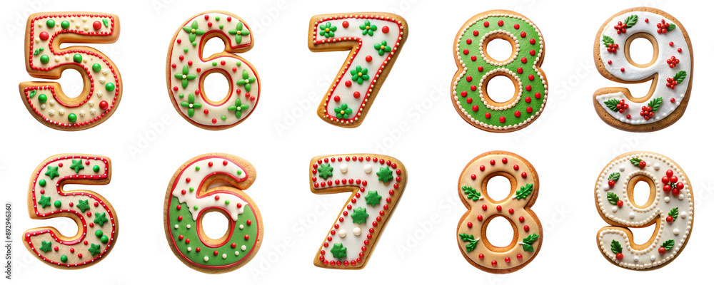 Christmas cookie number isolated on transparent background PNG file ...