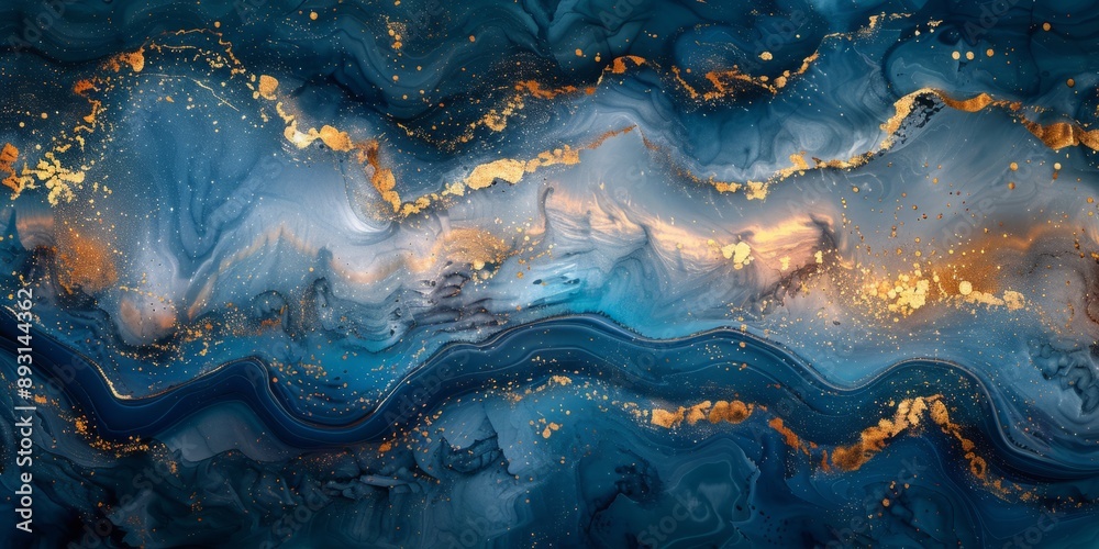 marble blue background with gold streaks. natural stone backdrop. Stock ...