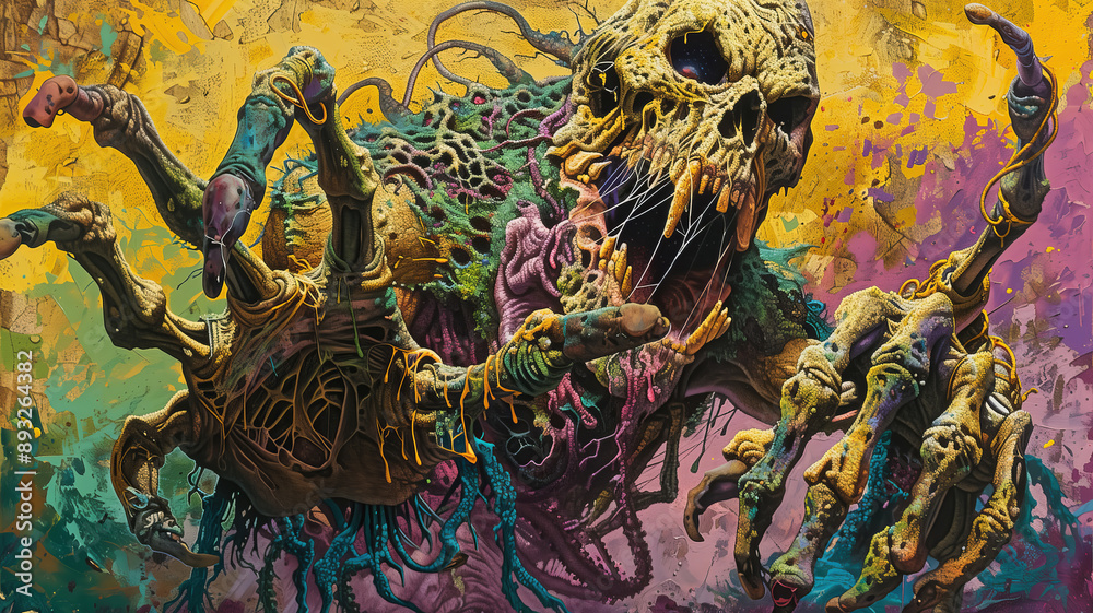 The Horror of the Abyss: A monstrous creature, rendered in vivid ...