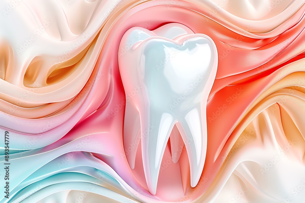 Detailed depiction of a dental abscess with severe swelling and redness ...