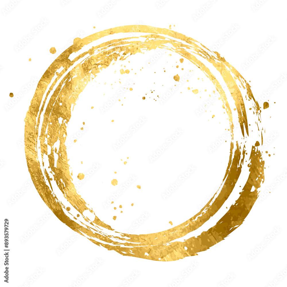 Gold Foil Frame Gold stroke on transparent background. Gold sparkle ...