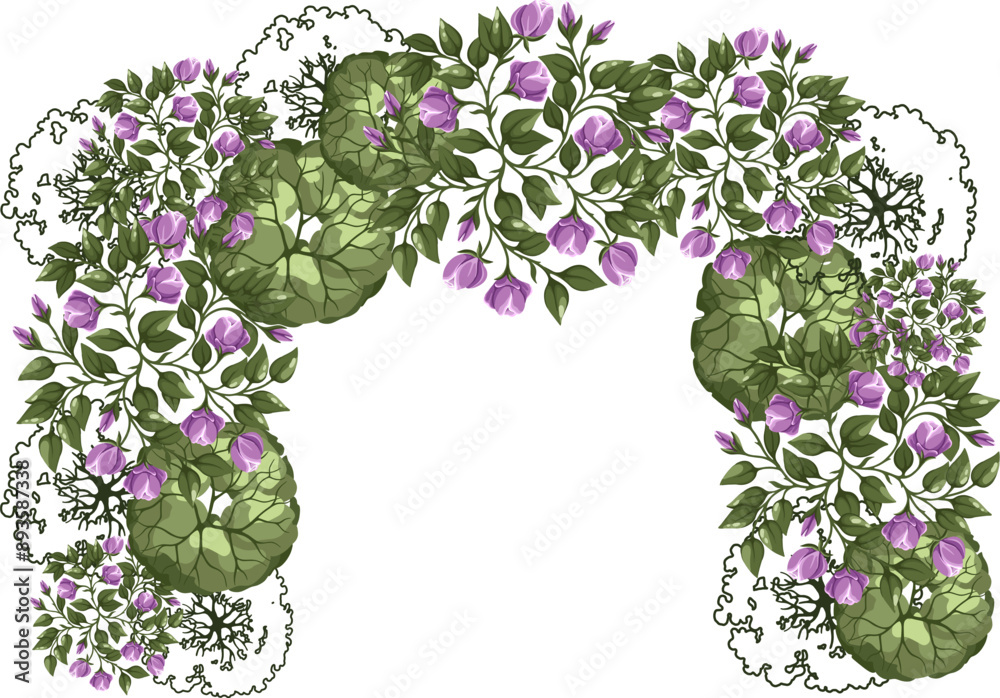 Blossom roses trees for architectural floor plans. Entourage design ...