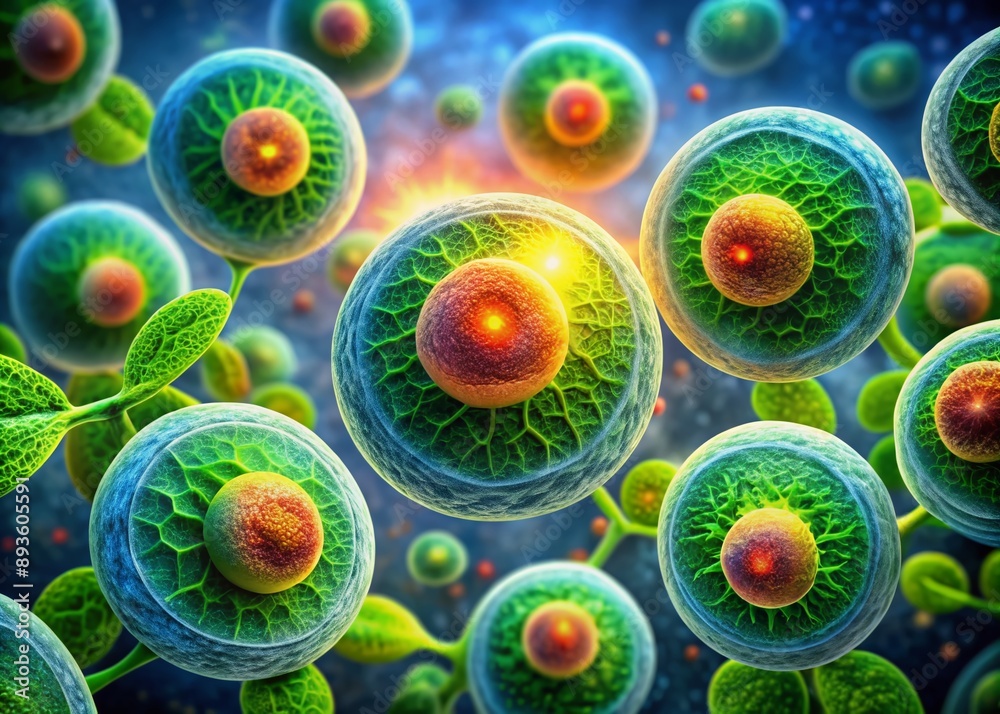 Vibrant microscopic image of plant cell division showcasing mitosis ...