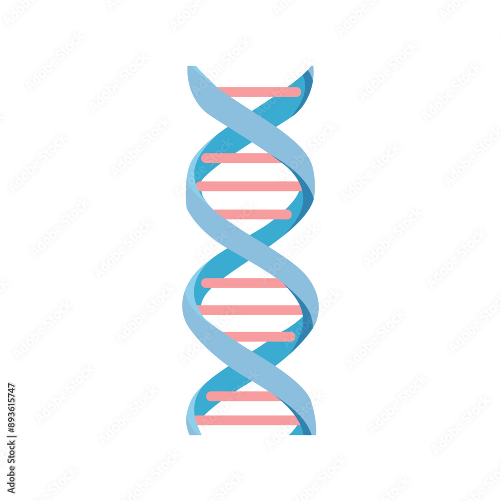 DNA molecule in flat style. Genetic molecule structure with connections ...