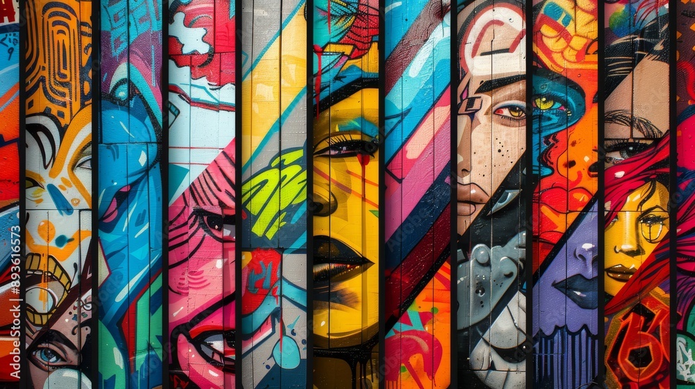 Various borders with urban street art styles featuring graffiti ...