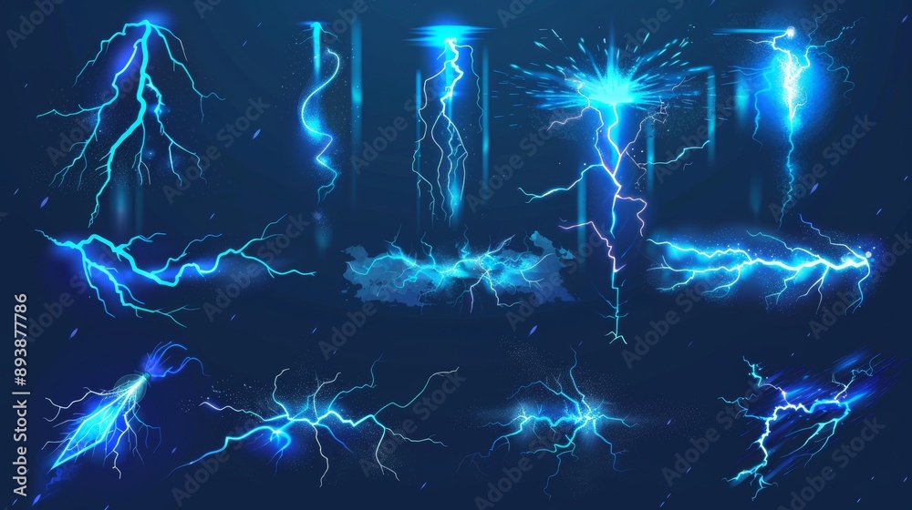 The animation shows a lightning strike, a magic electricity hit, and a ...