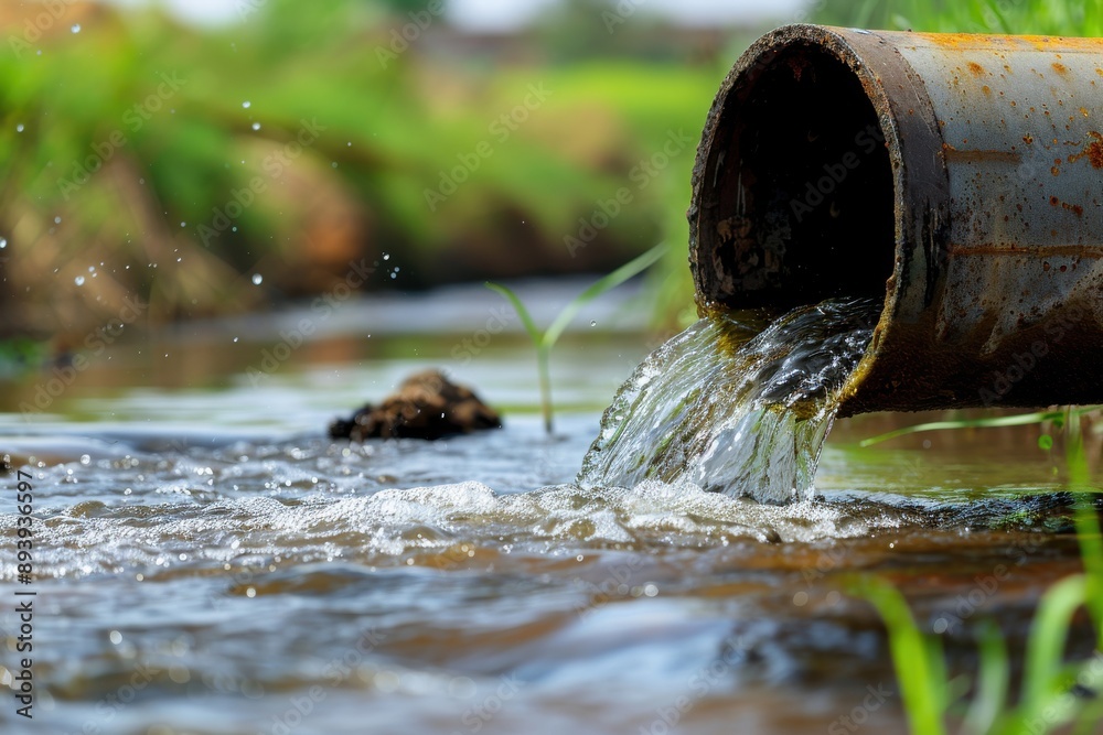 Unmanaged wastewater discharge from an ancient pipeline into a stream ...