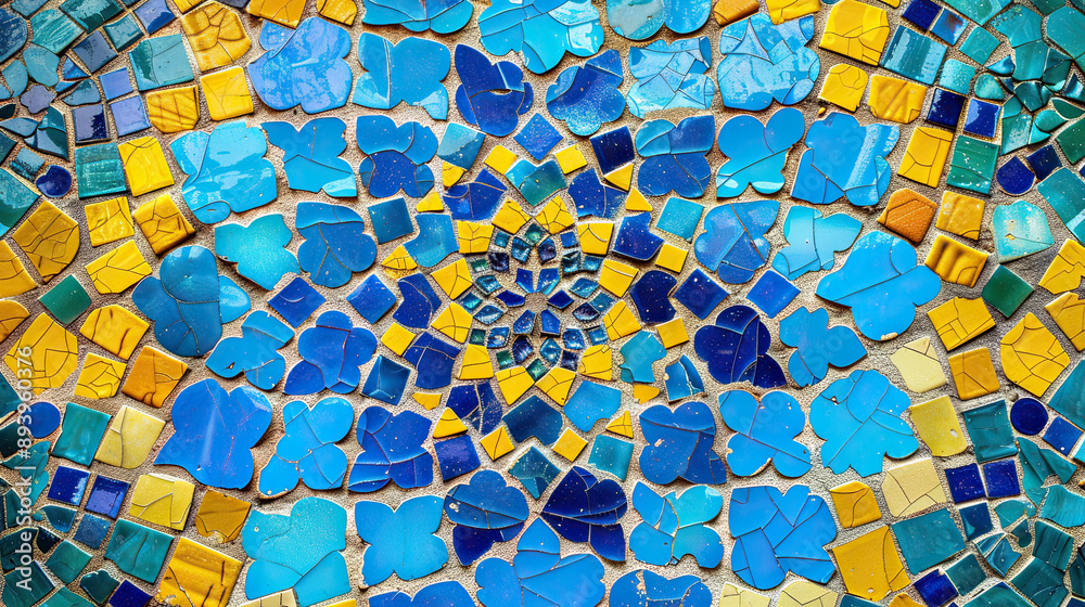 Traditional Persian Mosaic Wall Design in Iran, Ceramic Tile Background ...