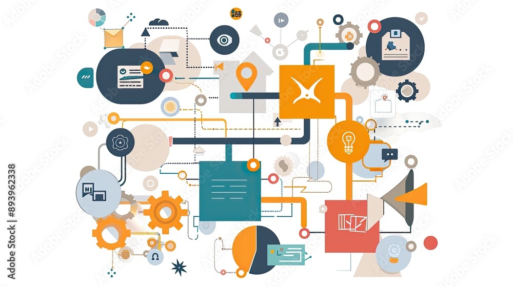 Infographic with a flowchart detailing business process improvements ...
