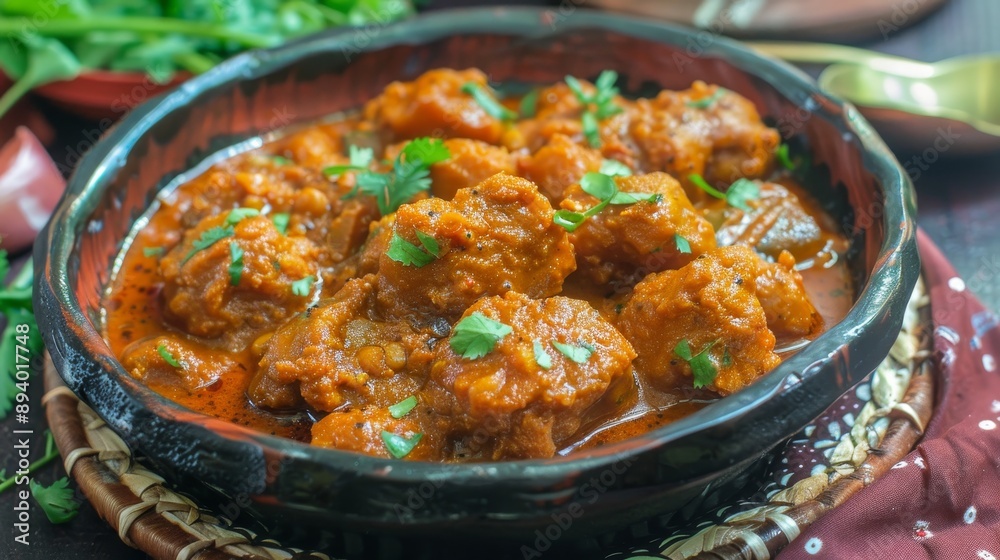 Delicious indian soya chunks curry, flavorful meal maker dish for a ...