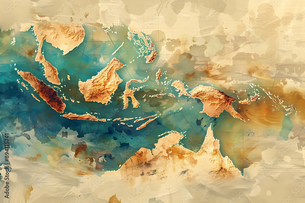 Watercolor Map of Southeast Asia Stock Illustration | Adobe Stock