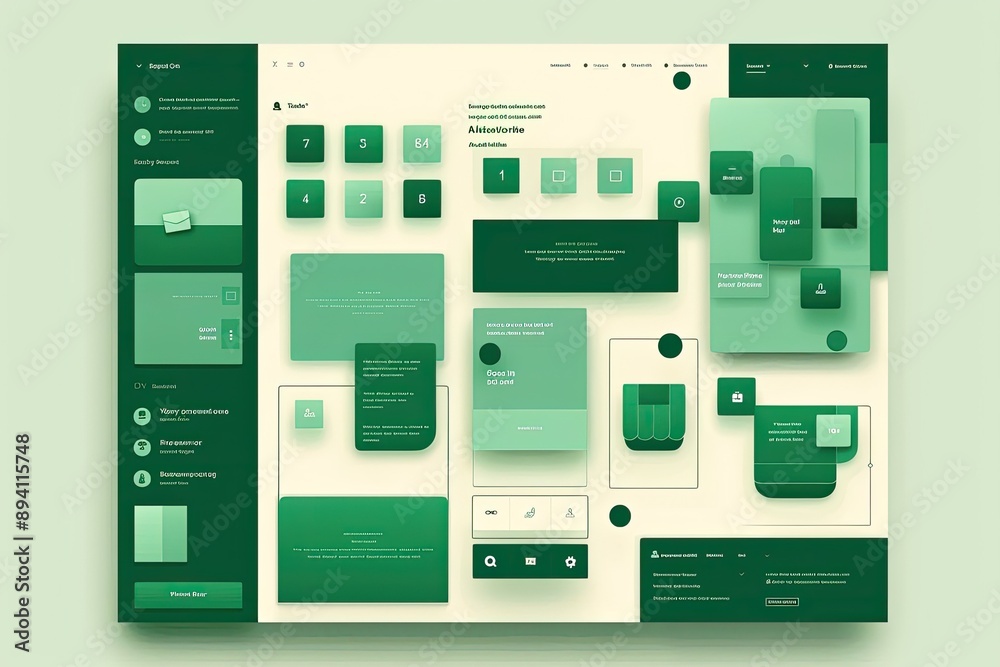Modern UI design template showcasing user interface elements and ...
