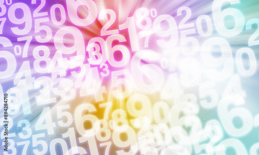 white numbers are overlaid from top to bottom on white speed and white ...