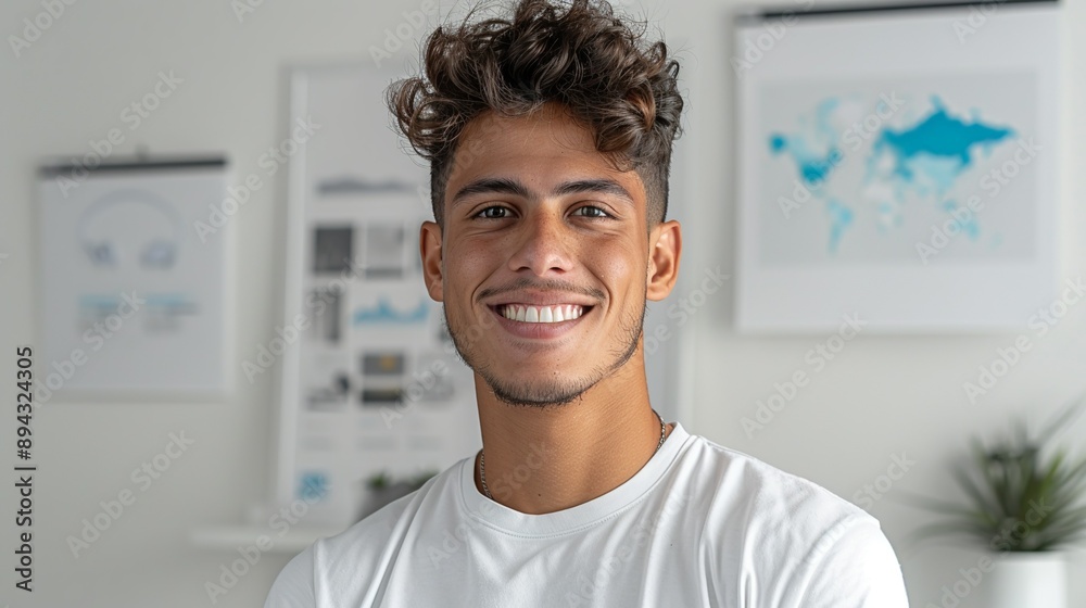 Realistic hyper-detailed portrait of a cheerful young South American ...